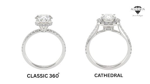 Compare: Cathedral vs. Classic High Settings Lab-Grown Rings