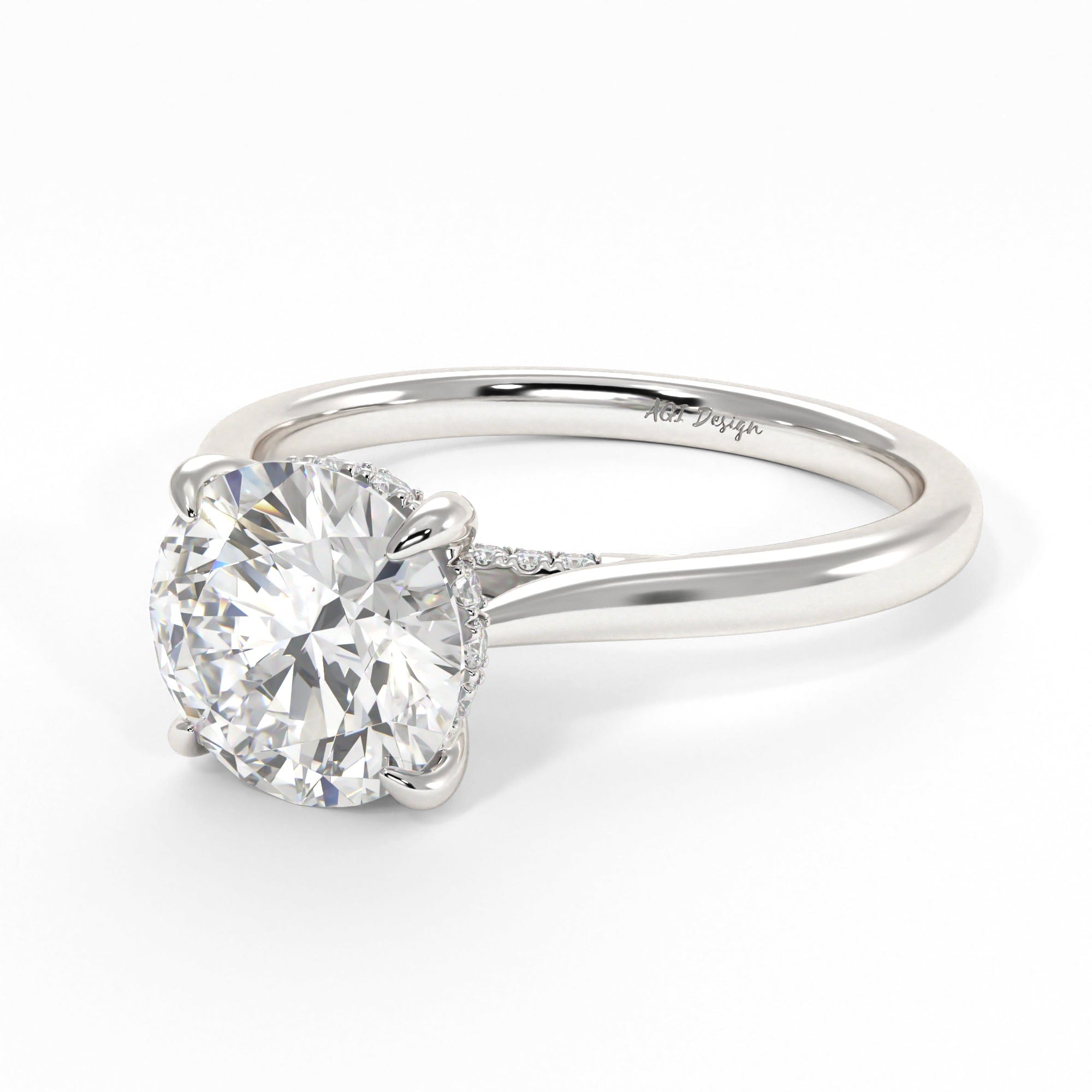 Bella Round Lab Created Diamond Engagement Ring/AGI Design