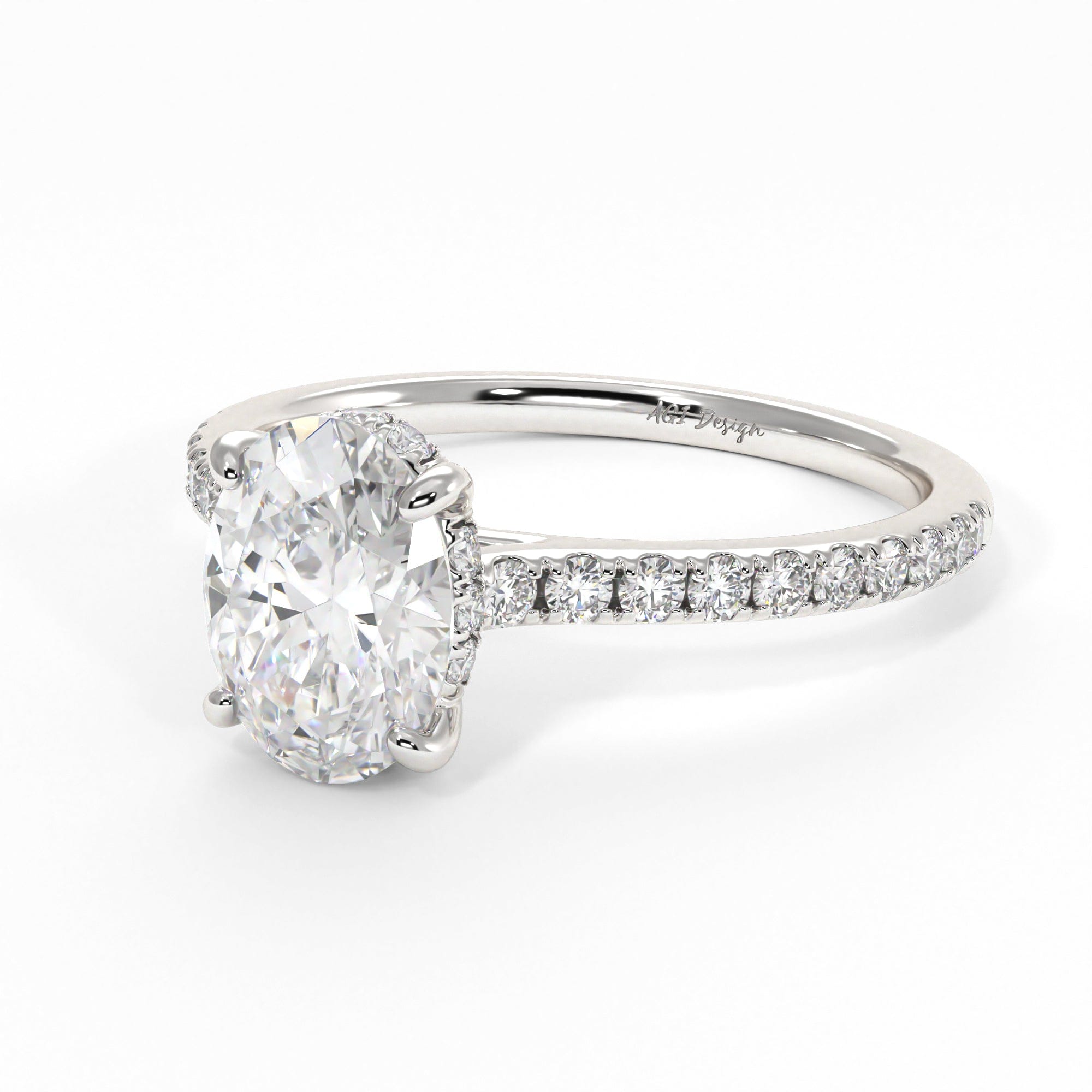 Doris oval Lab Created Diamond Engagement Ring/AGI Design
