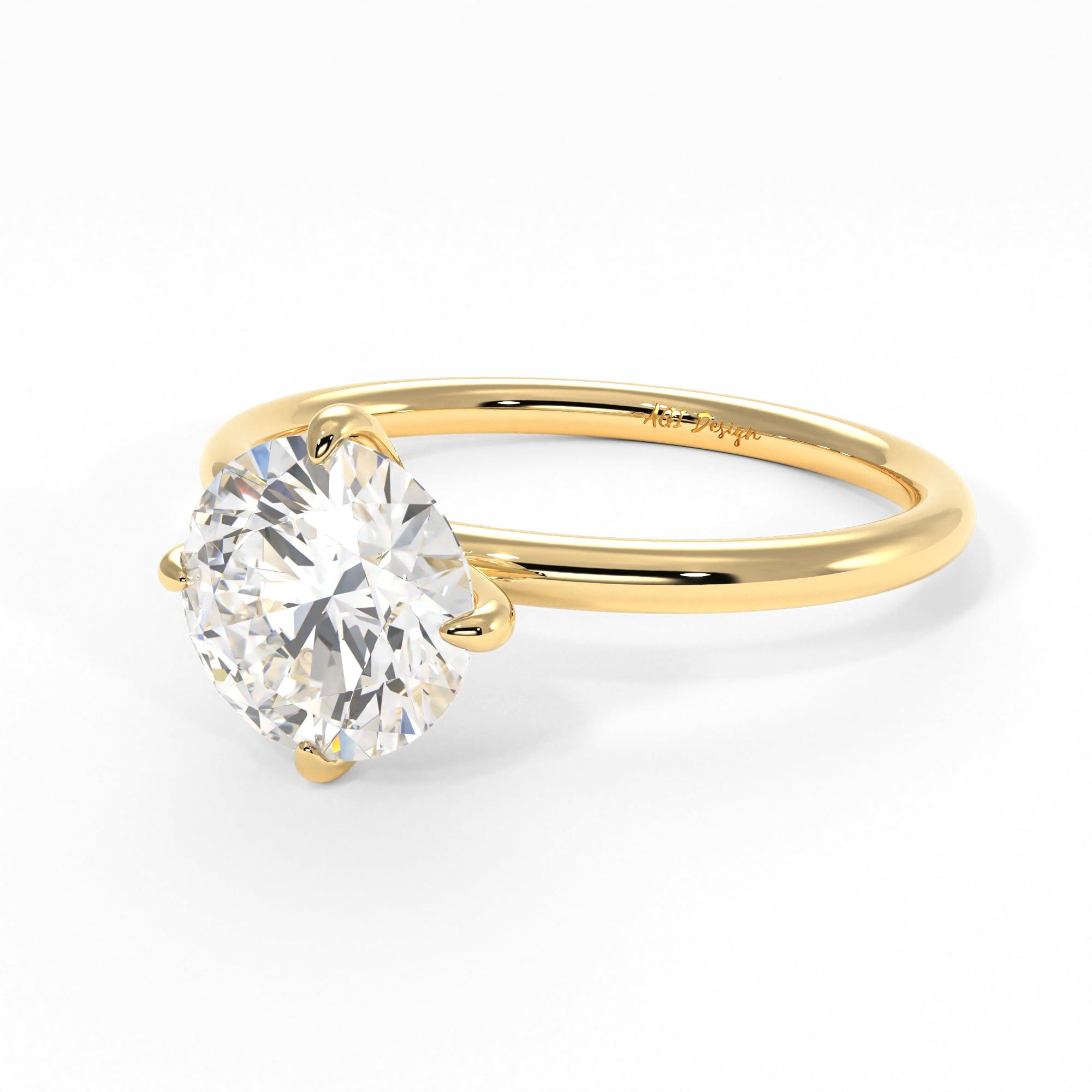 Lisa Round Lab Created Diamond Engagement Ring/AGI Design