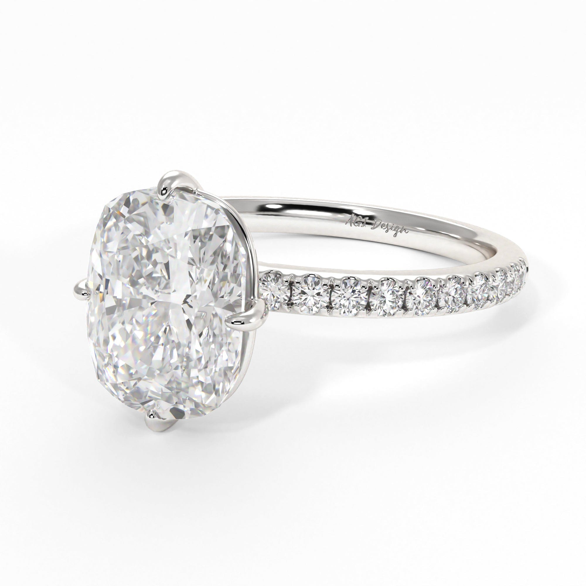 Patricia Cushion Cut Lab Created Diamond Engagement Ring/AGI Design
