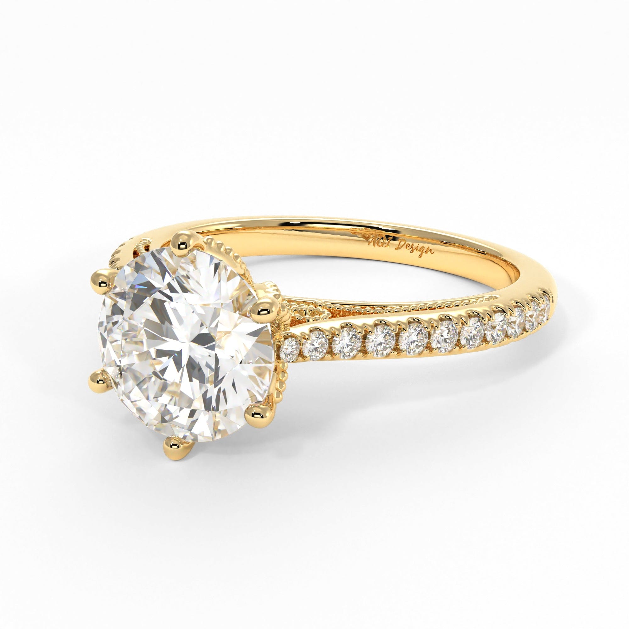 Zoe Round Lab Created Diamond Engagement Ring/AGI Design