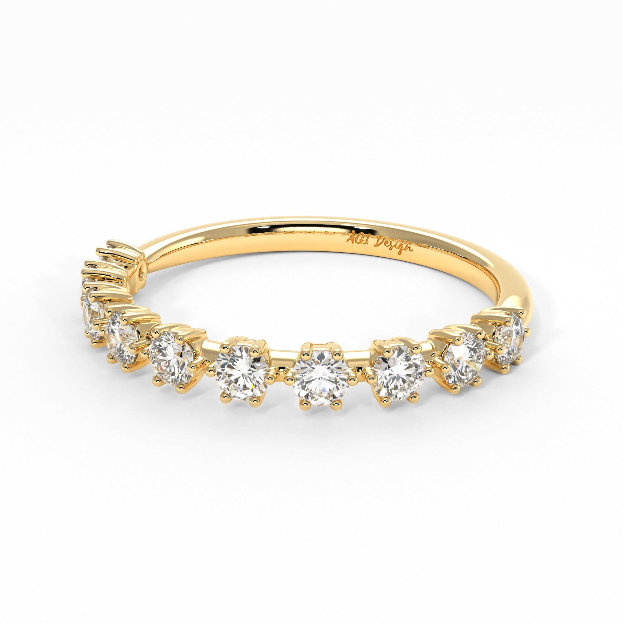 Tina Lab Created Diamond Wedding Band/AGI Design